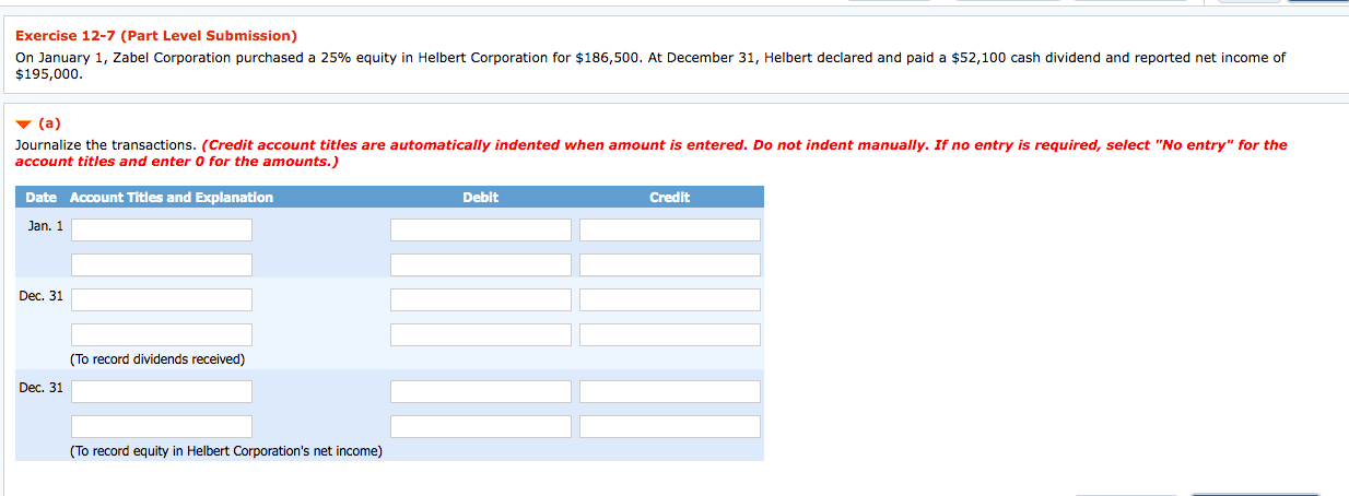 Solved Exercise 12-7 (Part Level Submission) On January 1, | Chegg.com