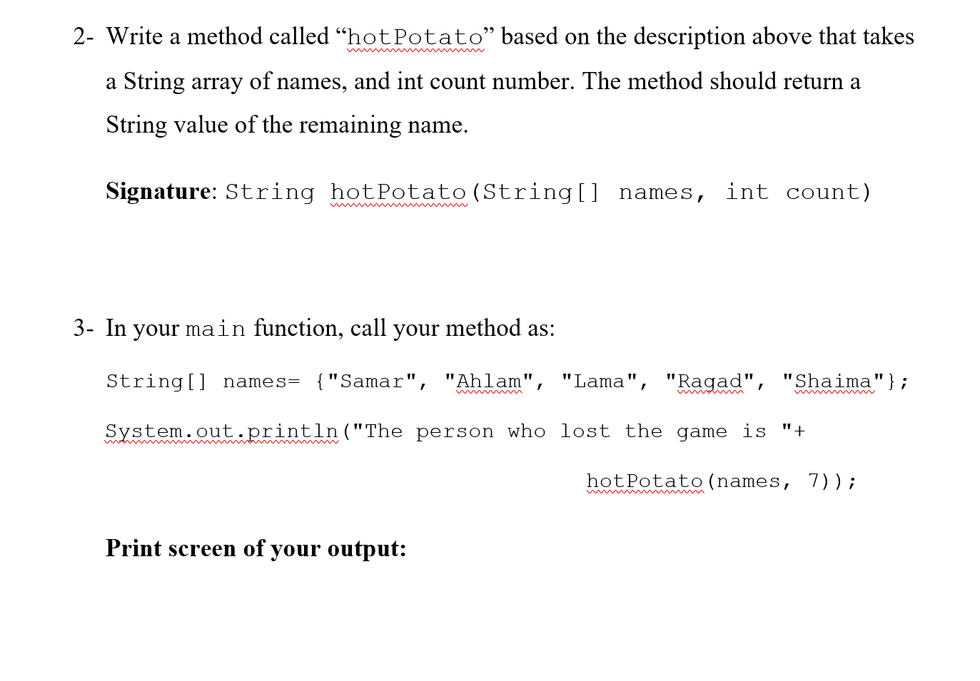 Solved Question 2 (5 points): Simulation of Hot Potato | Chegg.com
