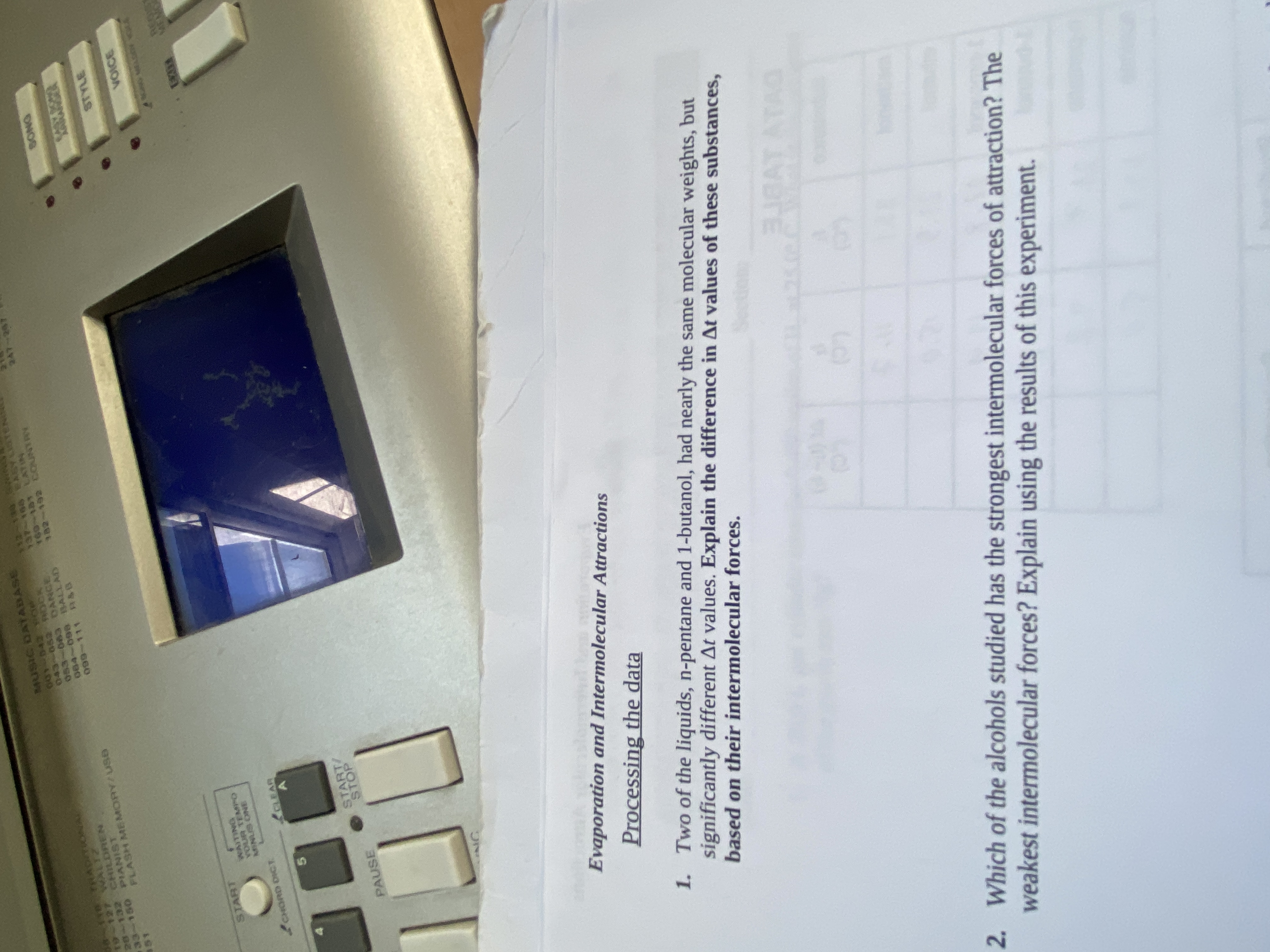 Solved Evaporation and Intermolecular Attractions Processing | Chegg.com