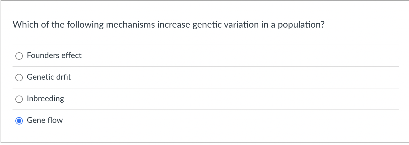 Solved Which of the following mechanisms increase genetic | Chegg.com
