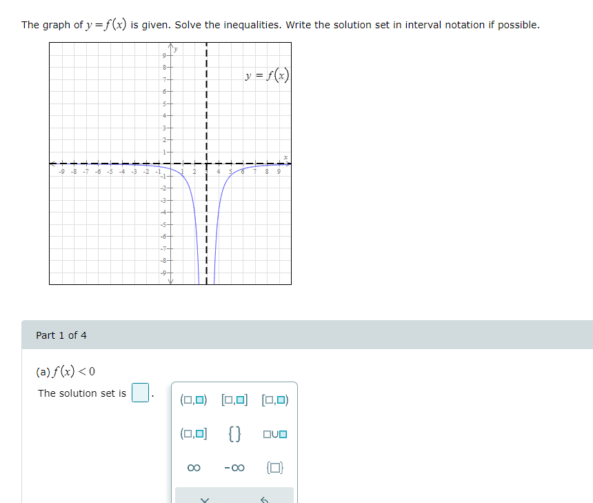 Solved For the second part f(x) ≤ 0For the third part f(x) > | Chegg.com