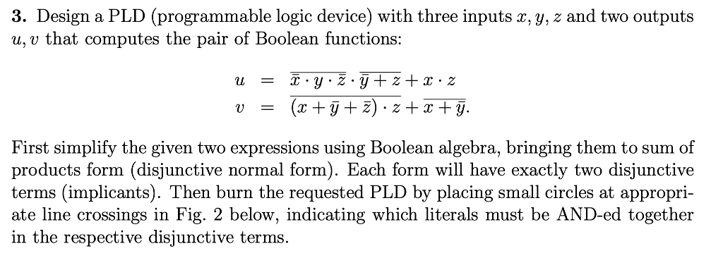Solved 3. Design a PLD (programmable logic device) with | Chegg.com