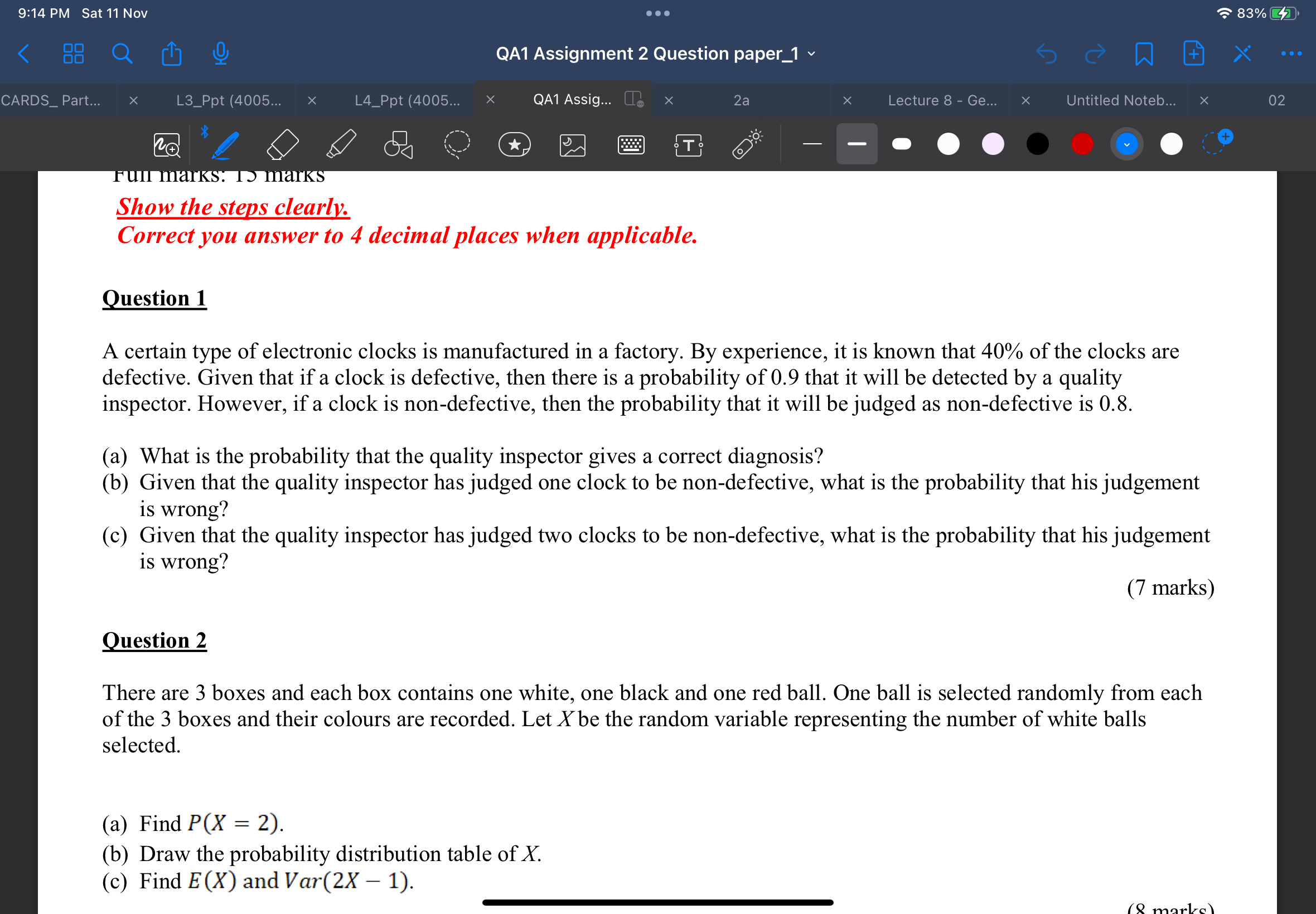 Solved Show the steps clearly. Correct you answer to 4 | Chegg.com