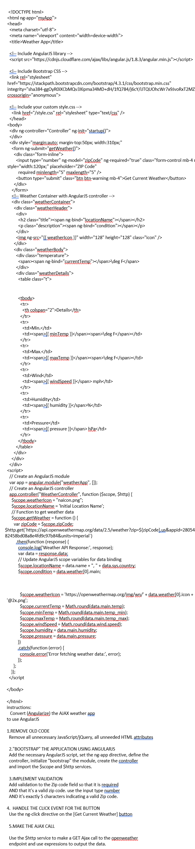 Solved I have modified this code to convert this index.html | Chegg.com
