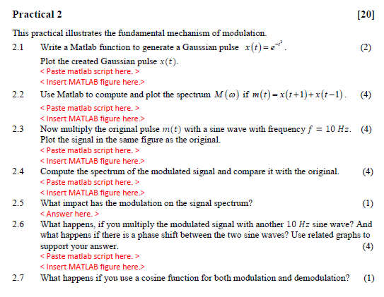 Solved Practical 2 [20] This practical illustrates the | Chegg.com