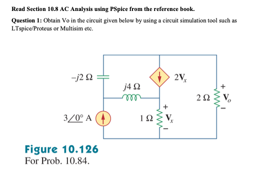 Solved Read Section 10.8 AC Analysis using PSpice from the | Chegg.com
