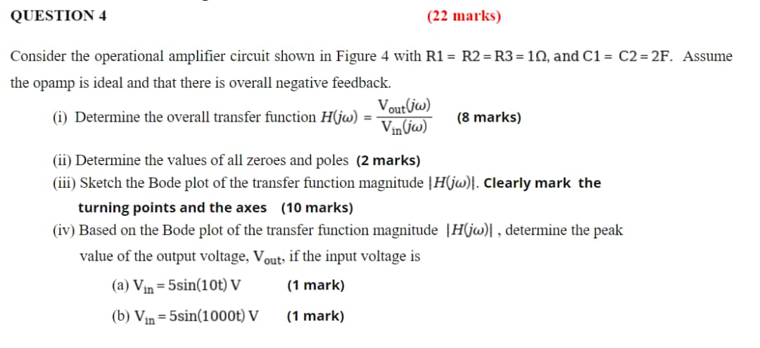 Solved R1 A R2 C1 HE 2F 112 102 C2 B Vout HH + 2F Vin R3 102 | Chegg.com