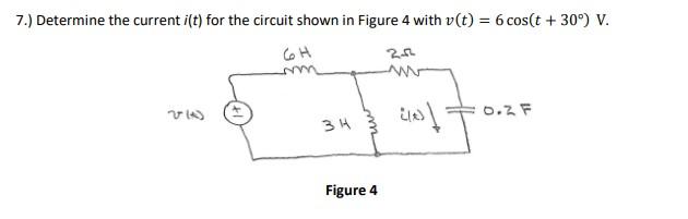 Solved 7.) Determine the current i(t) for the circuit shown | Chegg.com