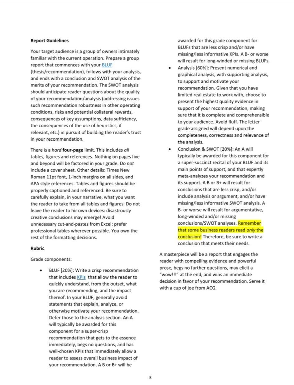 Solved Purpose current operating practice of its three | Chegg.com