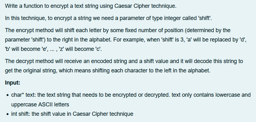 Solved Write A Function To Encrypt A Text String Using 9441