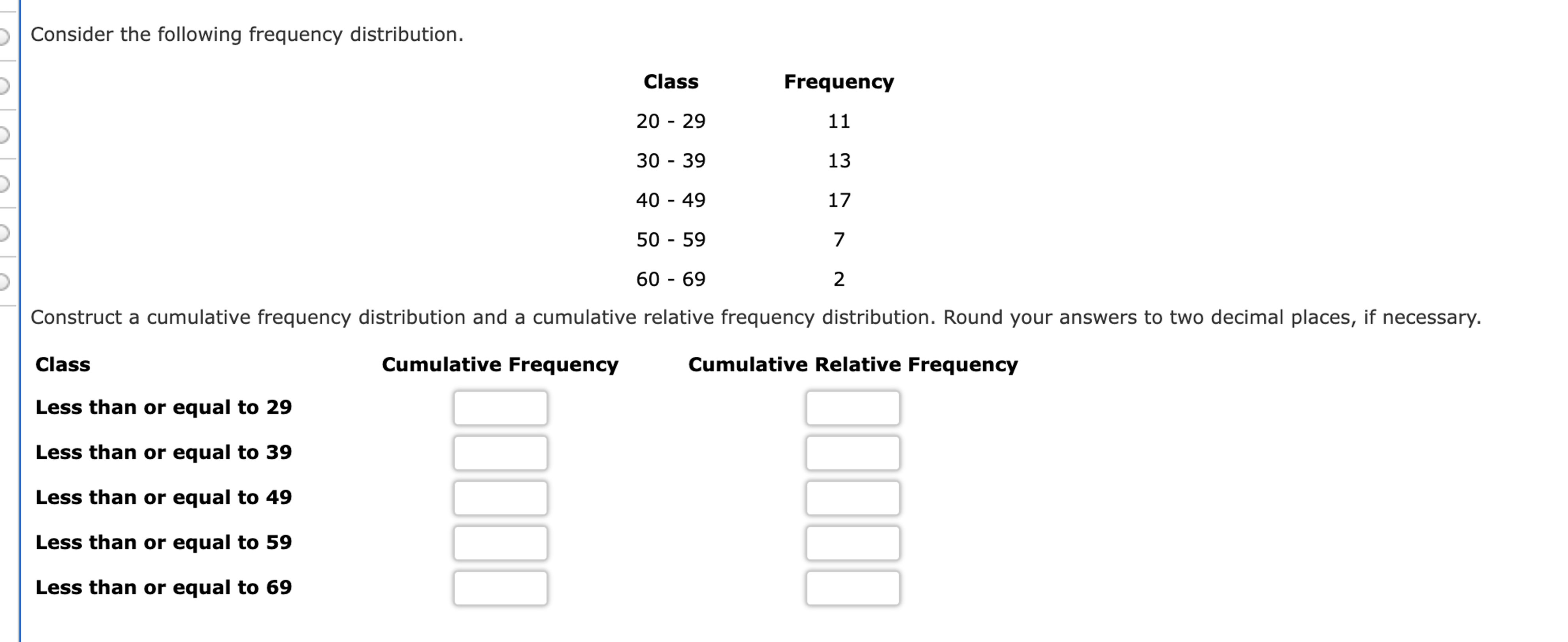 Solved Consider the following frequency | Chegg.com