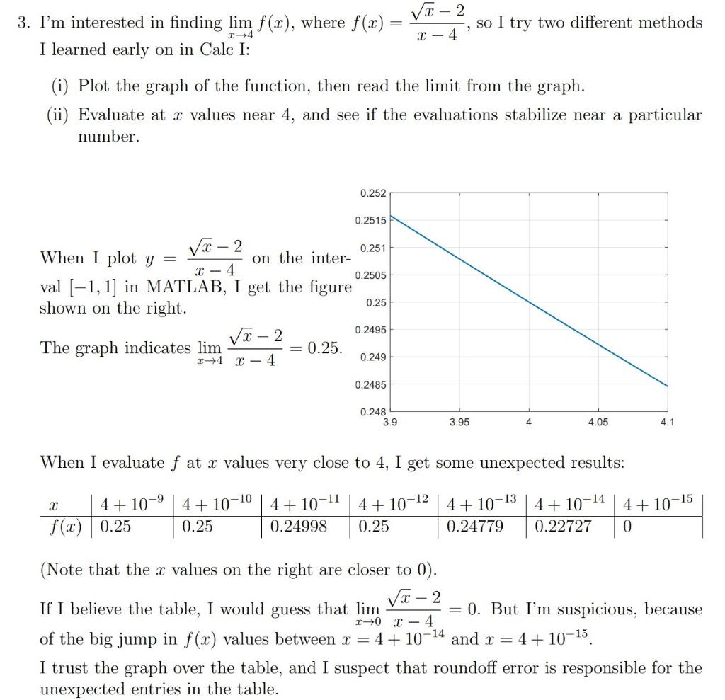 3. I'm interested in finding limx→4f(x), where | Chegg.com