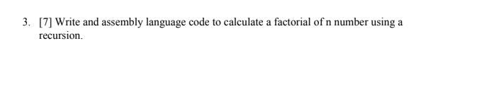 Solved 3. [7] Write and assembly language code to calculate | Chegg.com