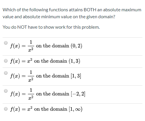Solved Which of the following functions attains BOTH an | Chegg.com
