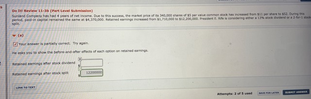 Solved Do Itl Revlew 11-3b (Part Level Submission) Sunland | Chegg.com