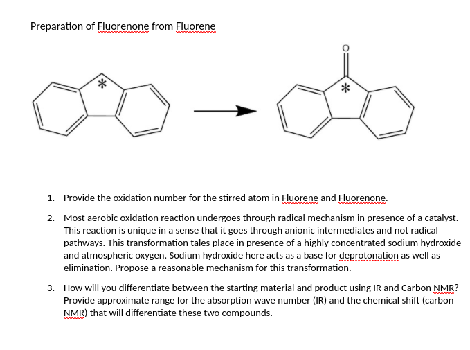 Solved Preparation of Fluorenone from Fluorene * * 1. | Chegg.com