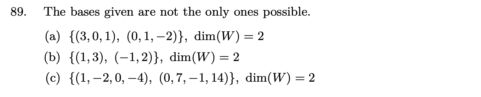 Solved 89. Basis and Dimension. Find a basis for and the | Chegg.com