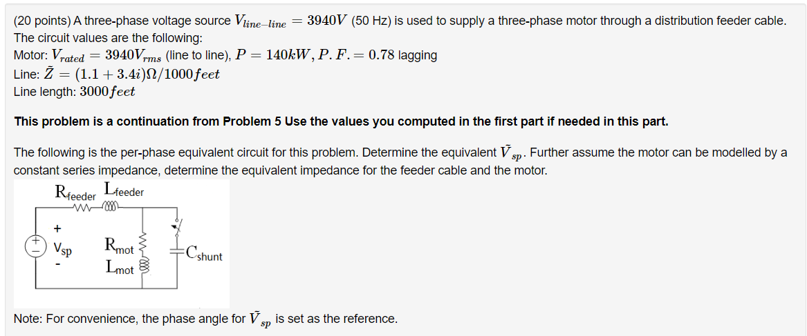 Solved (20 points) A three-phase voltage source Vline-line | Chegg.com