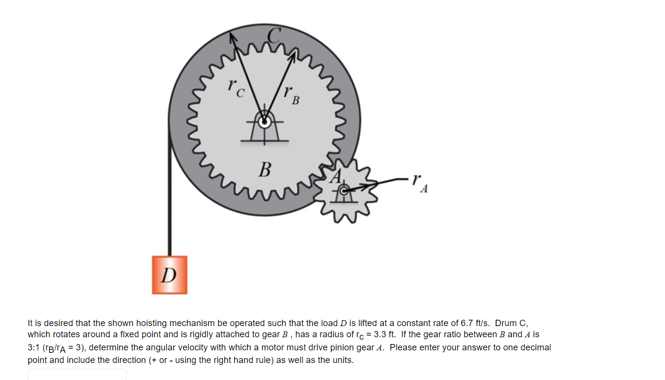 Solved TB B A D It is desired that the shown hoisting | Chegg.com