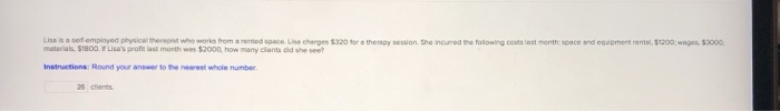 Solved Lisa is a seif empioyed physical therapist who works | Chegg.com