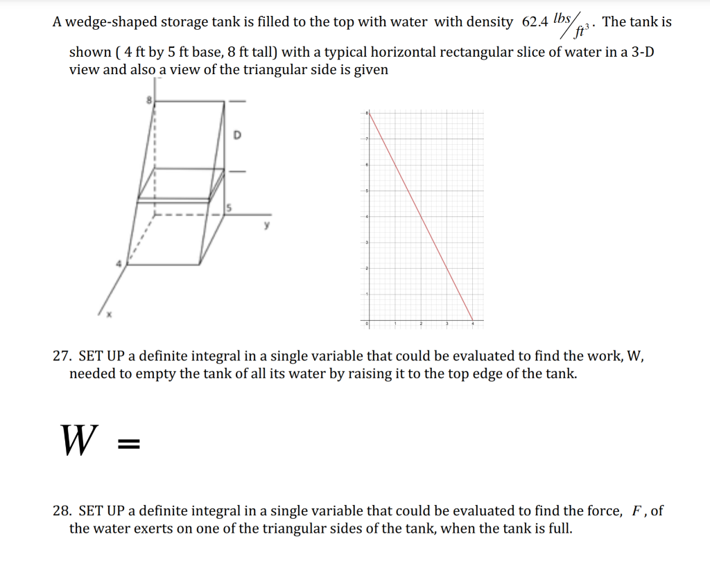 Solved A wedge-shaped storage tank is filled to the top with | Chegg.com