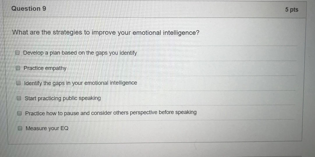 Solved Question 9 5 pts What are the strategies to improve | Chegg.com