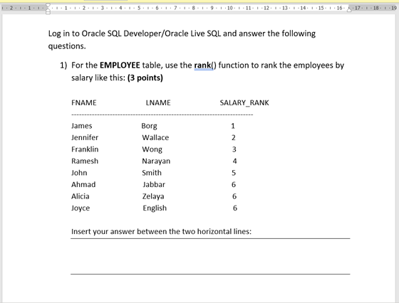 Solved 10 11 12 15 16 17. 18. 19 Log in to Oracle SQL | Chegg.com