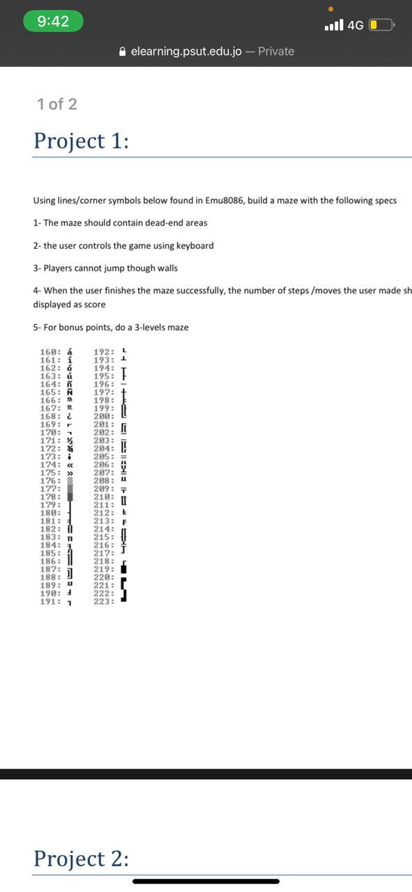 Solved 9:42 ... 4GT ال elearning.psut.edu.jo - Private 1 of | Chegg.com
