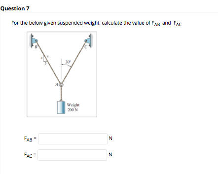 Solved Question 7 For the below given suspended weight, | Chegg.com