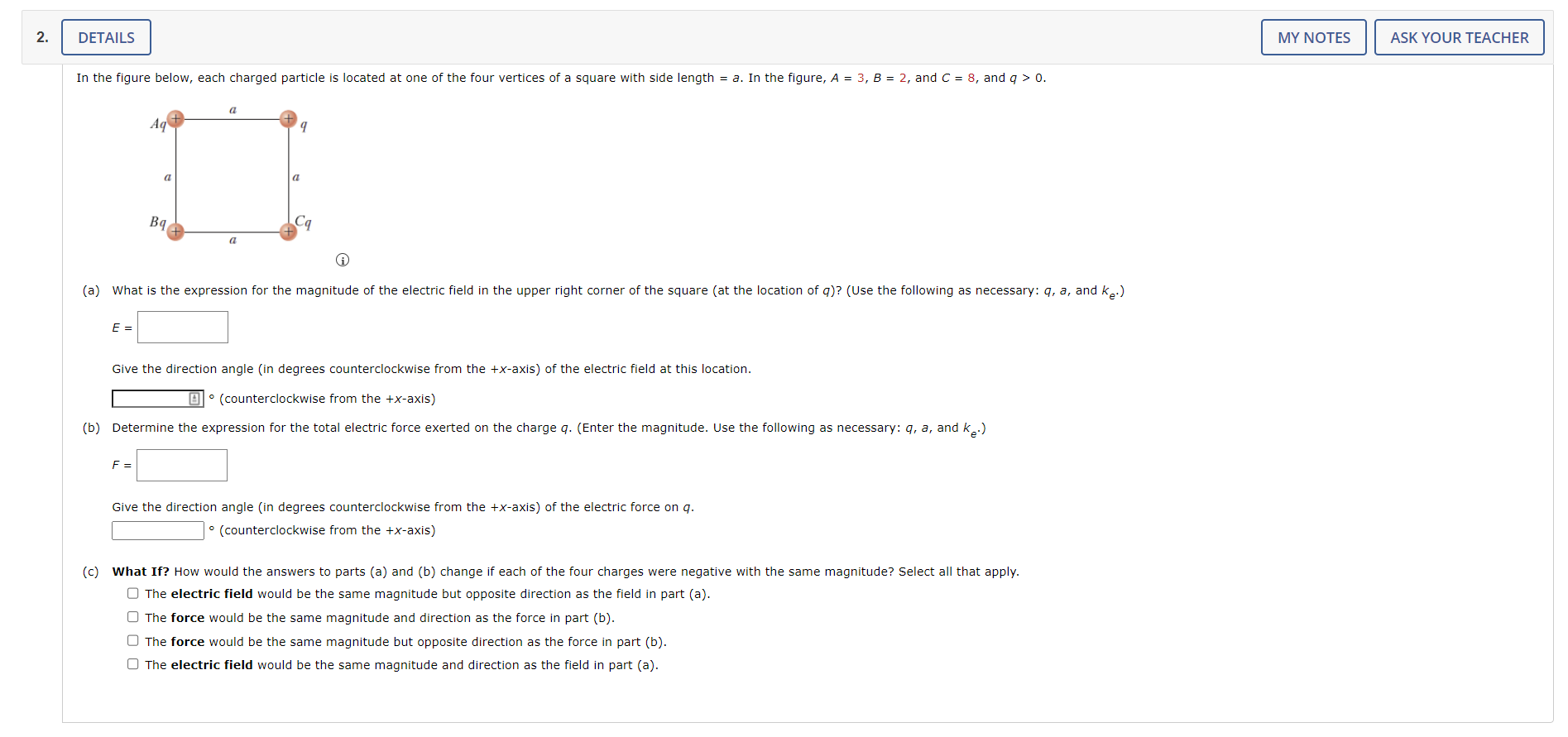 Solved E= Give the direction angle (in degrees | Chegg.com
