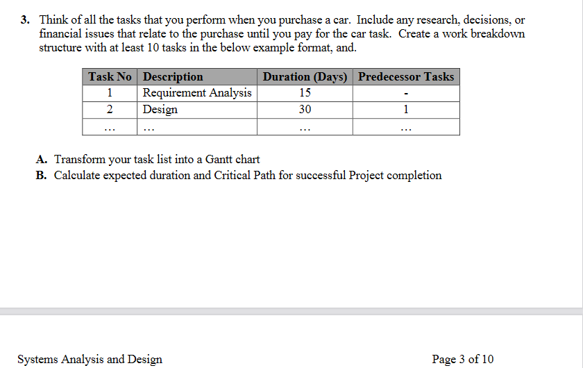 Solved 3. Think of all the tasks that you perform when you | Chegg.com