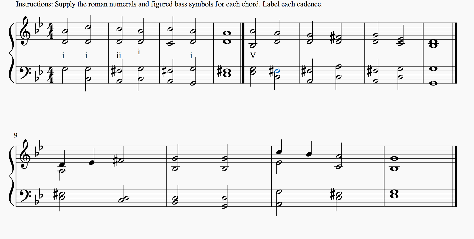 Instructions: Supply the roman numerals and figured | Chegg.com