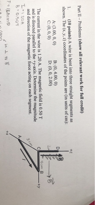 Solved Part II- Problems (show all relevant work for full | Chegg.com