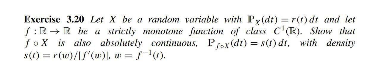 Solved Exercise 3.20 Let X be a random variable with | Chegg.com