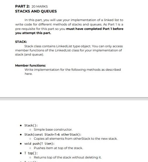 Solved PART 1: 30 MARKS DOUBLY LINKED LIST In this part, you | Chegg.com