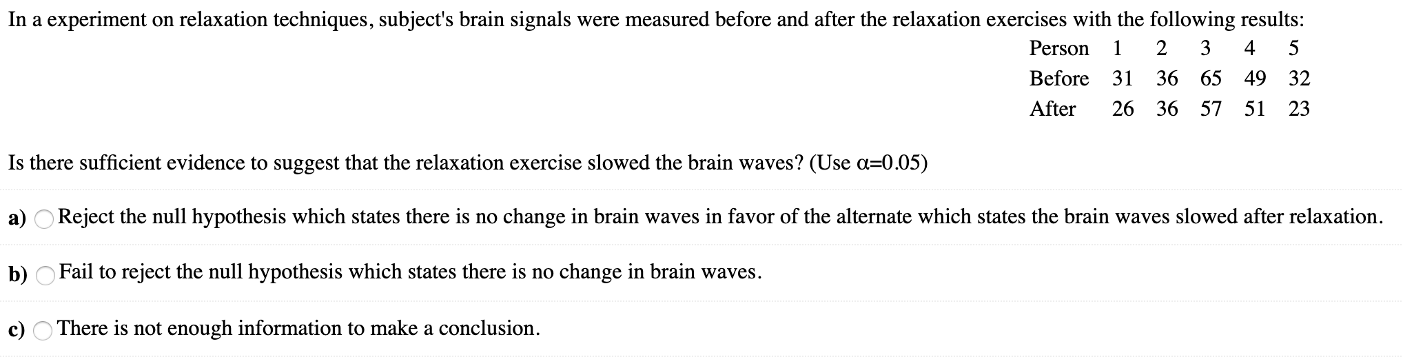 Solved In a experiment on relaxation techniques, subject's | Chegg.com