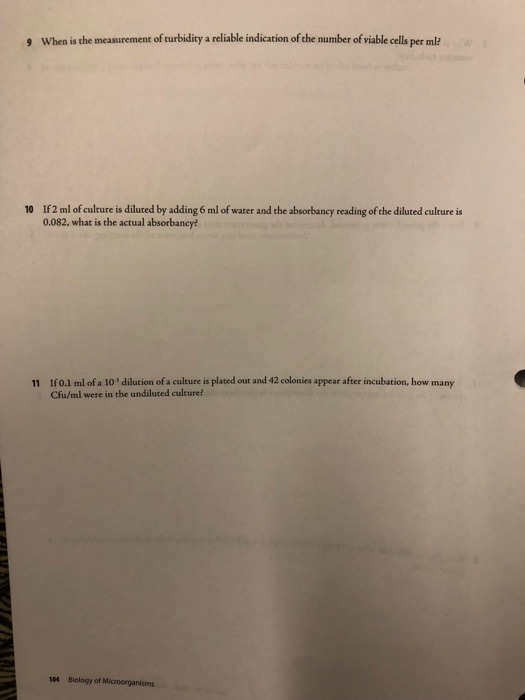 GROWTH CURVE bsorbance and using the standard curve | Chegg.com