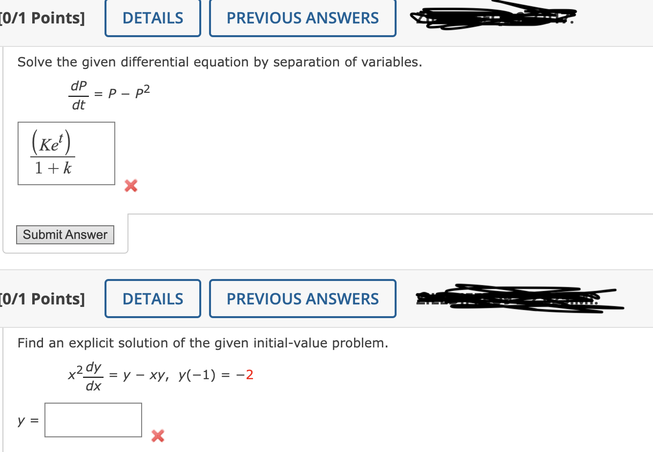 Solve the given differential equation by separation | Chegg.com