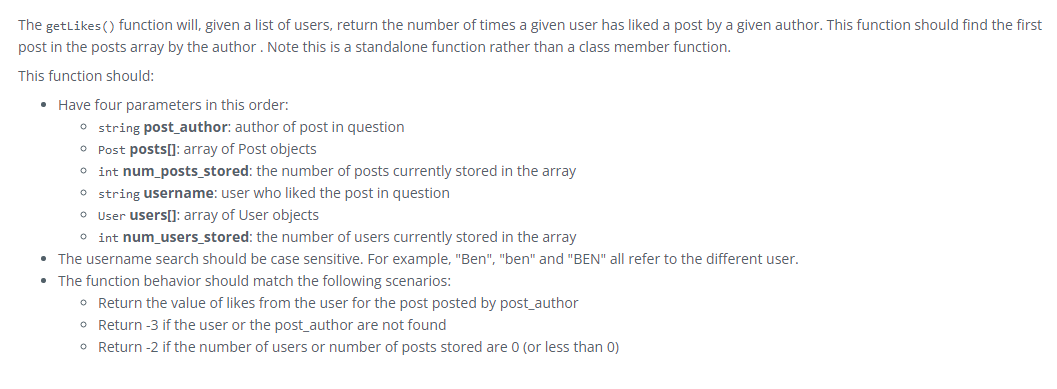 // getter for user name string User : : | Chegg.com