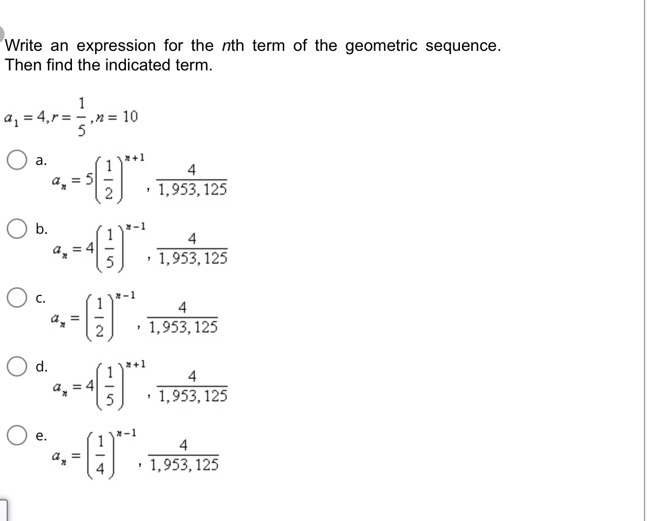 Solved Write an expression for the apparent nth term of the | Chegg.com