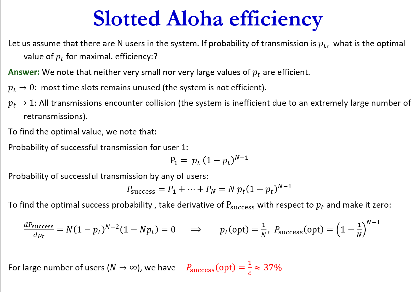 Solved 8- Consider an ALOHA system with 10 users, where each | Chegg.com