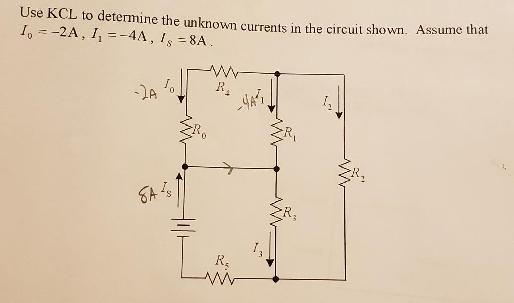 Solved Use Kcl To Determine The Unknown Currents In The