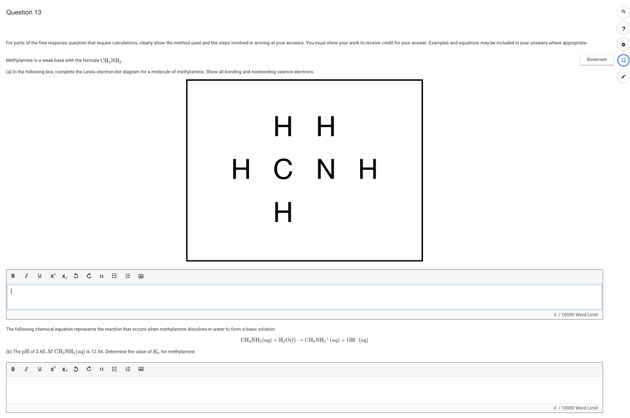 Solved Methylamine is a weak base with the formula CH3NH2 - | Chegg.com