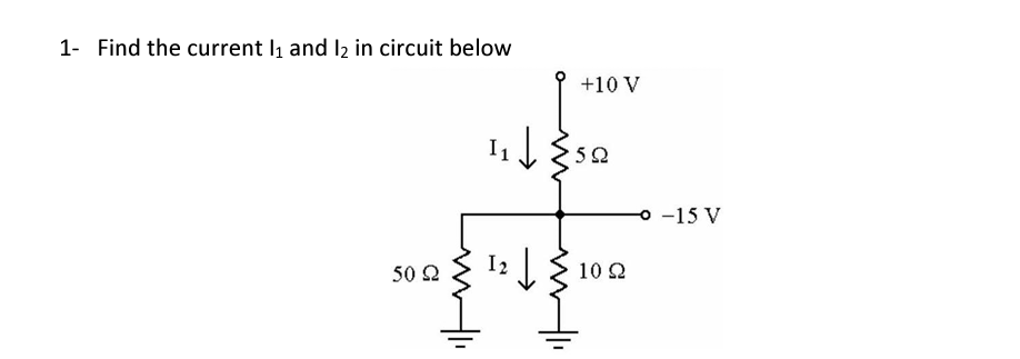 Solved Circuit Analysis: Find the current I1 ﻿and I2 ﻿in | Chegg.com