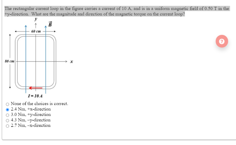 Solved In the figure, the current in the current loop is | Chegg.com