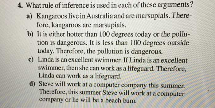 Solved 4. What rule of inference is used in each of these | Chegg.com
