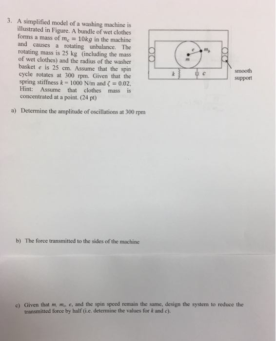 Solved 3. A simplified model of a washing machine is | Chegg.com