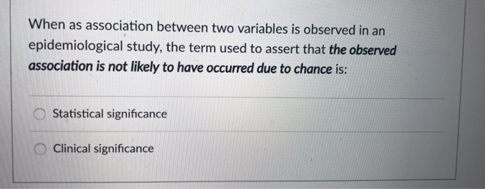 Solved When as association between two variables is observed | Chegg.com