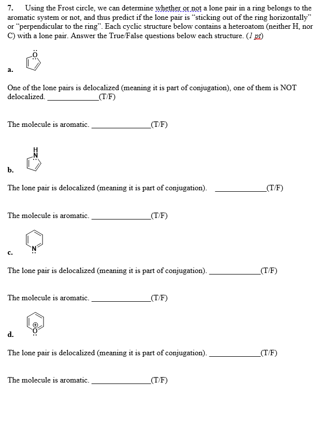 Solved 7. Using the Frost circle, we can determine whether | Chegg.com