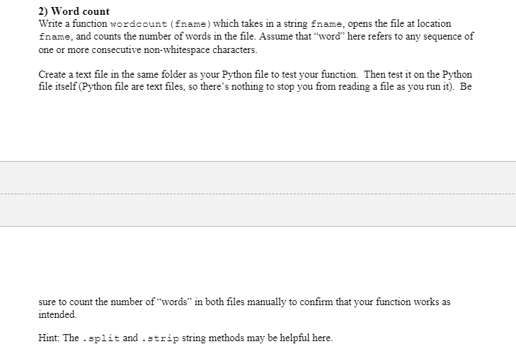 Solved 2 Word Count Write A Function Wordcount Ename